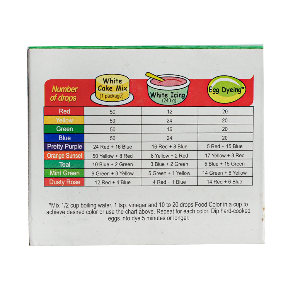 McCormick Food Color Assorted 8ml x 4-Vial