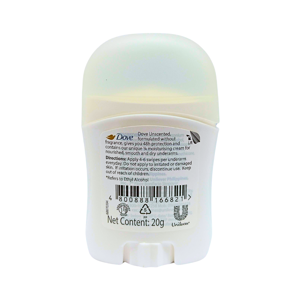 Dove Stick Whitening Unscented 20g