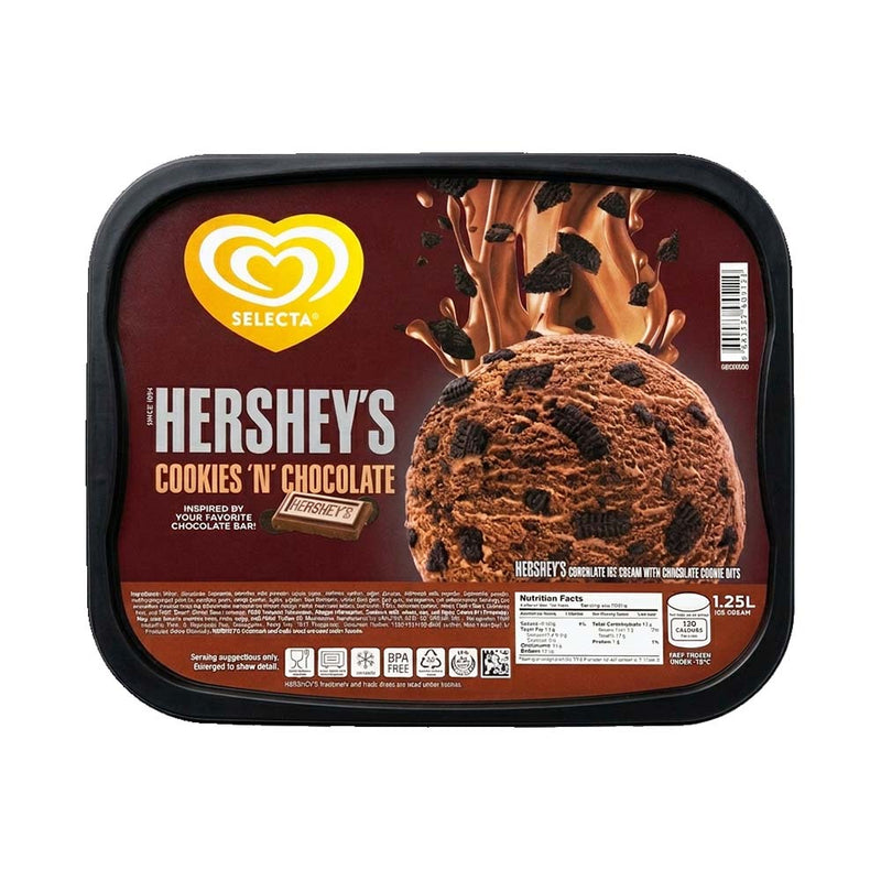 Selecta Supreme Ice Cream Hershey's Cookies And Chocolate 1.25L