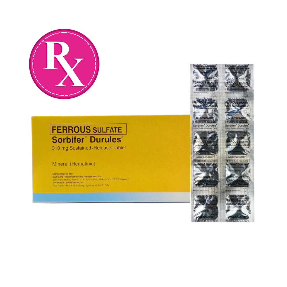Sorbifer Durules Ferrous Sulfate 100mg Tablet