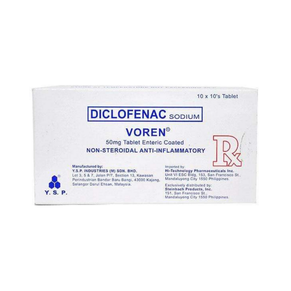 Voren Diclofenac Sodium 50mg Tablet By 10's