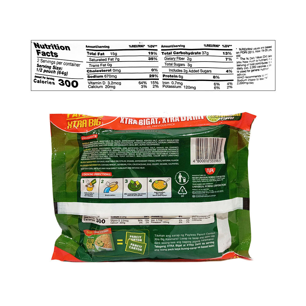 Payless Pancit Canton Extra Big Kalamansi 128g