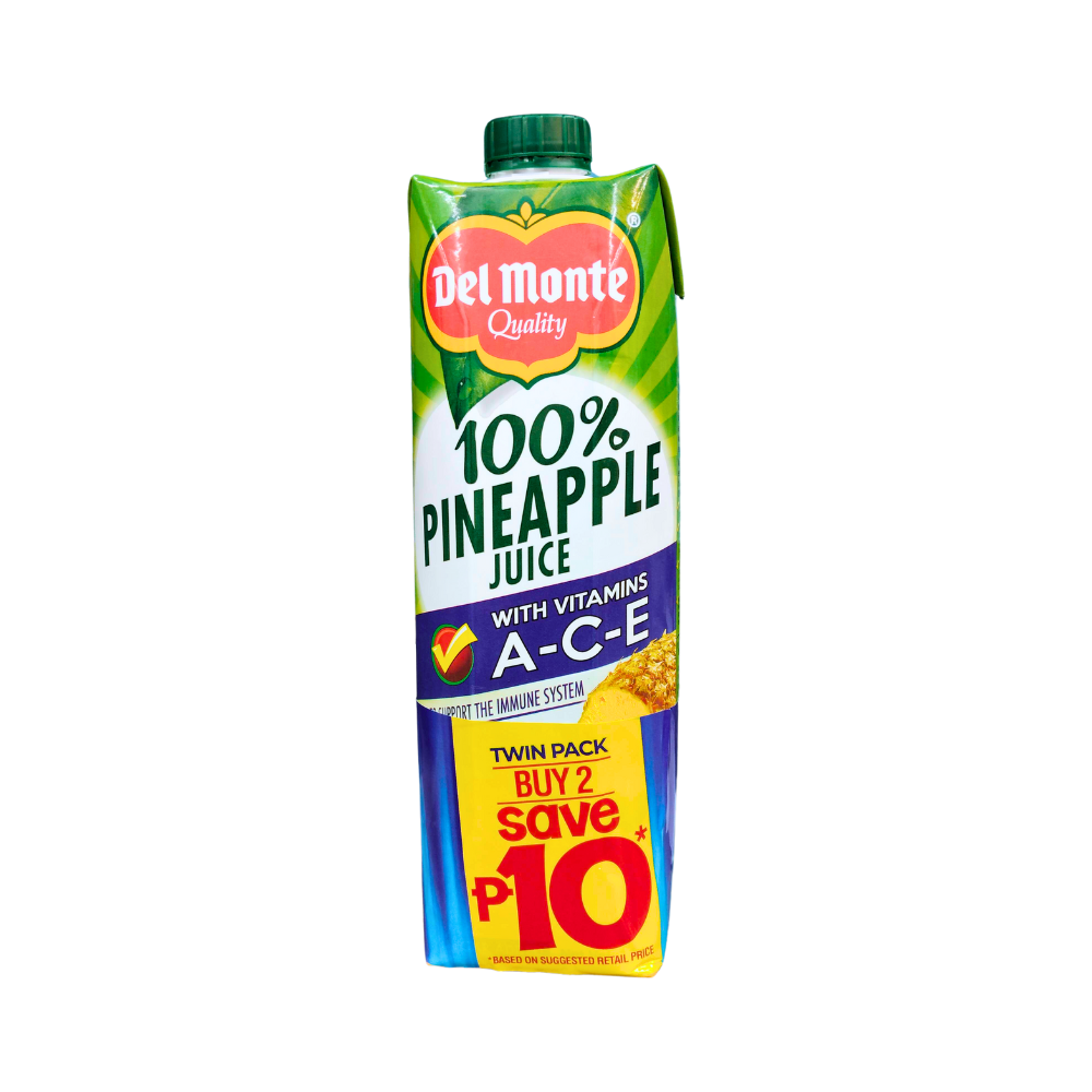 Del Monte 100% Pineapple Juice Ace Tetra 1L x 2's