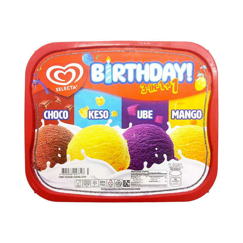 Selecta Ice Cream 3in1 Choco Keso Ube Mango 1.25L