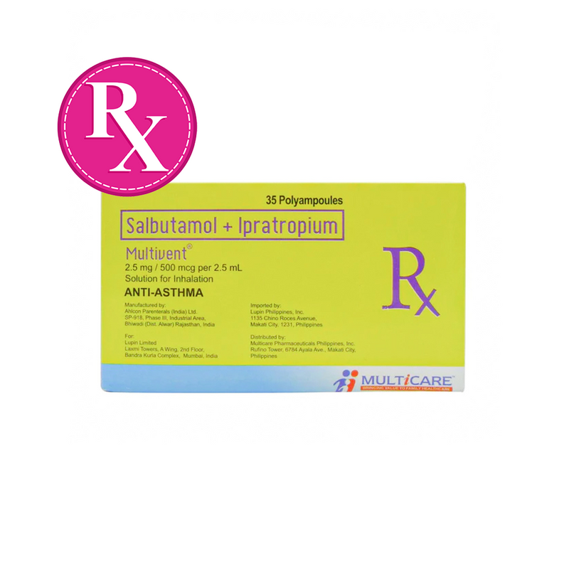 Multivent Salbutamol 2.5mg/500mcg Nebule 2.5ml