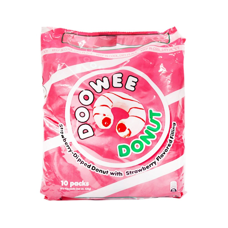 Doowee Donut Strawberry Dipped With Strawberry Filling 42g x 10's