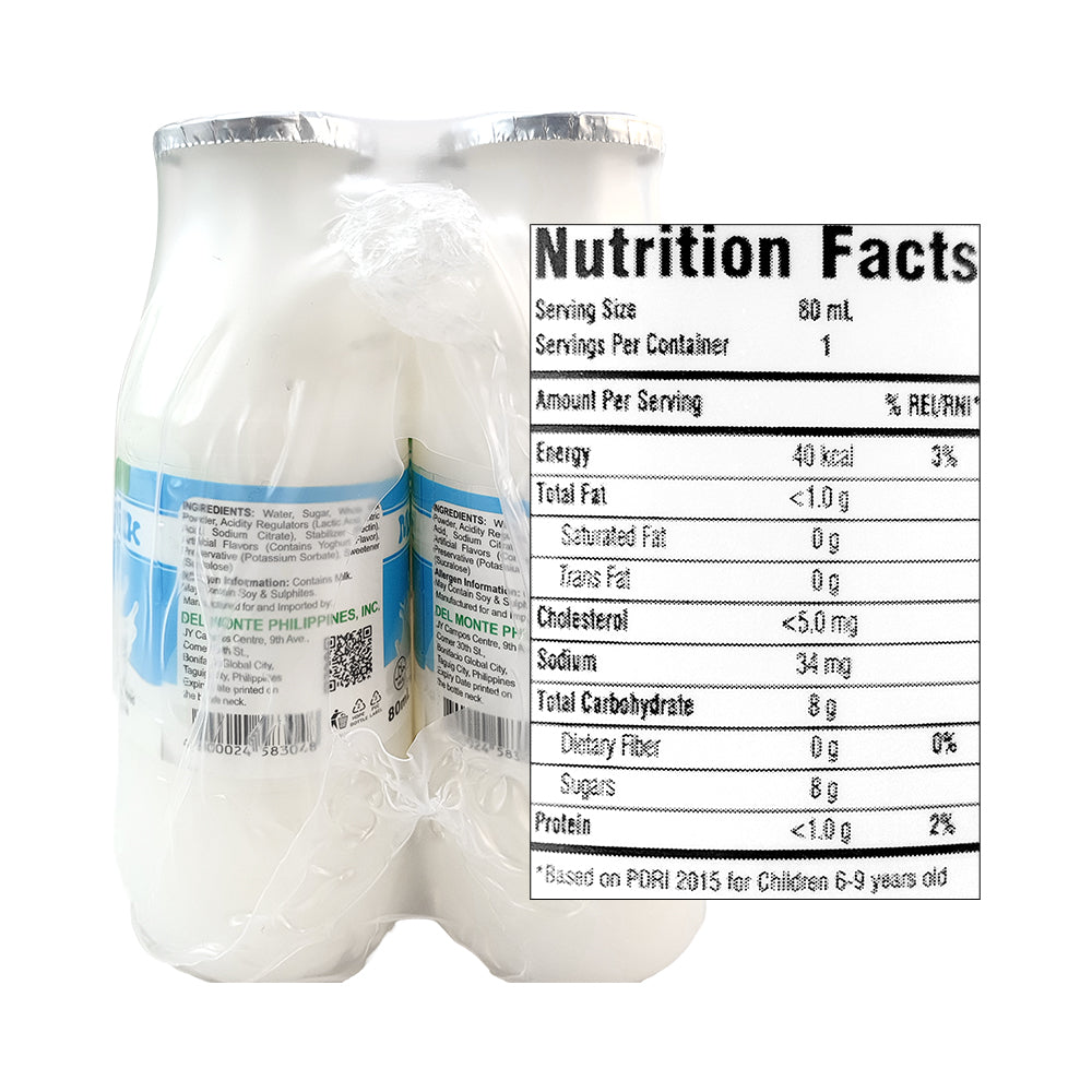 Del Monte Mr. Milk Yogurt Plain 80ml x 6's