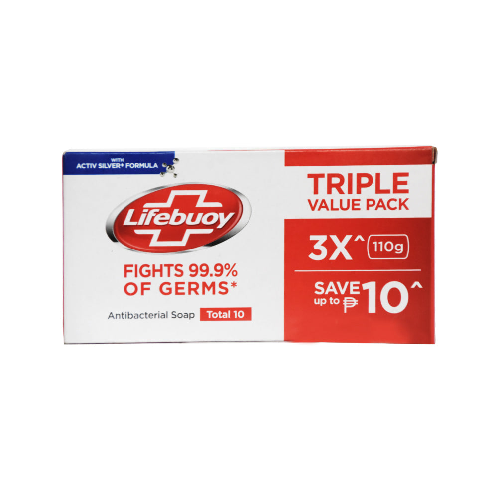 Lifebuoy Antibacterial Soap Total 10 110g x 3's