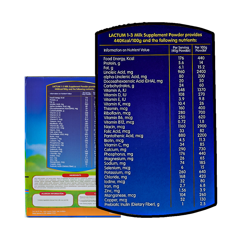 Lactum 1-3yrs Old Milk Supplement Powder Plain 2.3kg
