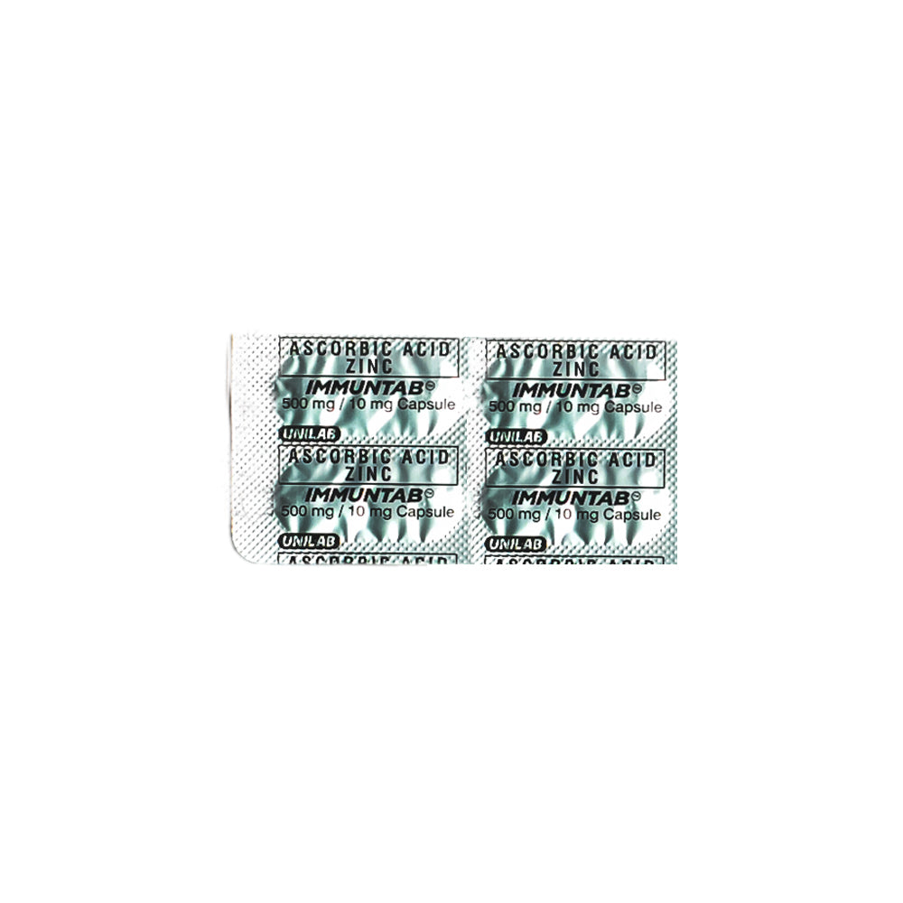 Immuntab Ascorbic Acid Zinc 500mg/10mg Capsule By 4's