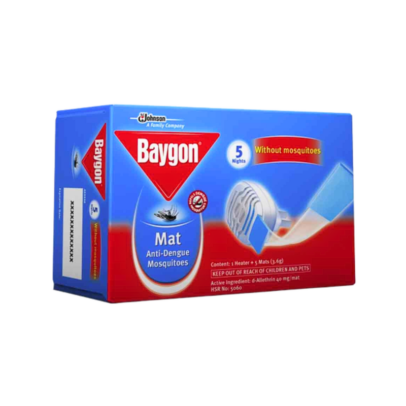Baygon Mat Anti-Dengue Mosquitoes Starter Pack 5's