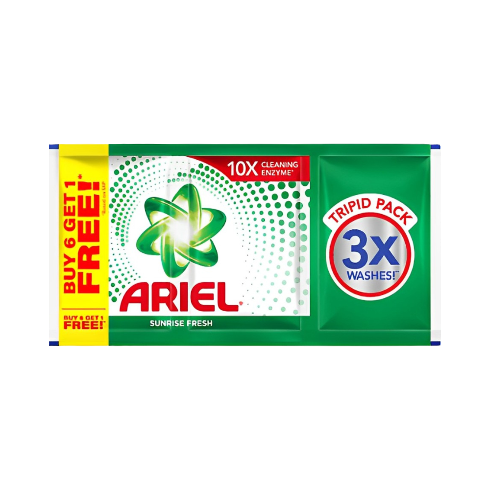 Ariel Detergent Powder Tripid Pack Sunrise Fresh 90g 6's + 1