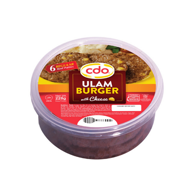 CDO Ulam Burger Patties w/ Cheese 228g