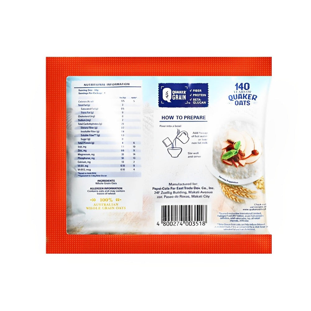 Quaker Instant Oatmeal 33g x 20's