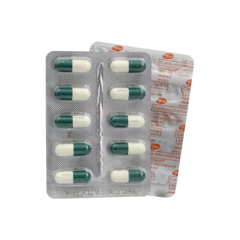 Loviscol Carbocisteine 500mg Capsule By 10 's