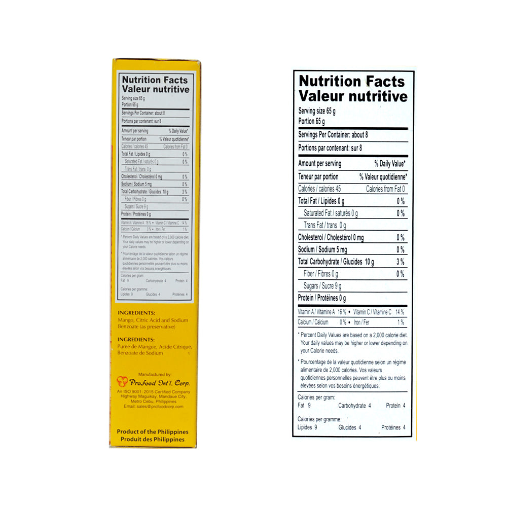 Philippine Brand Mango Puree Unsweetened 500g