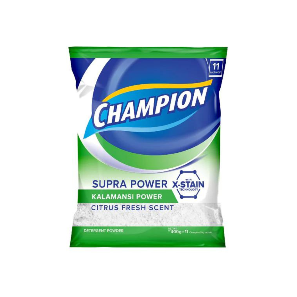 Champion Supra Power Detergent Powder Kalamansi Citrus Fresh Scent 400