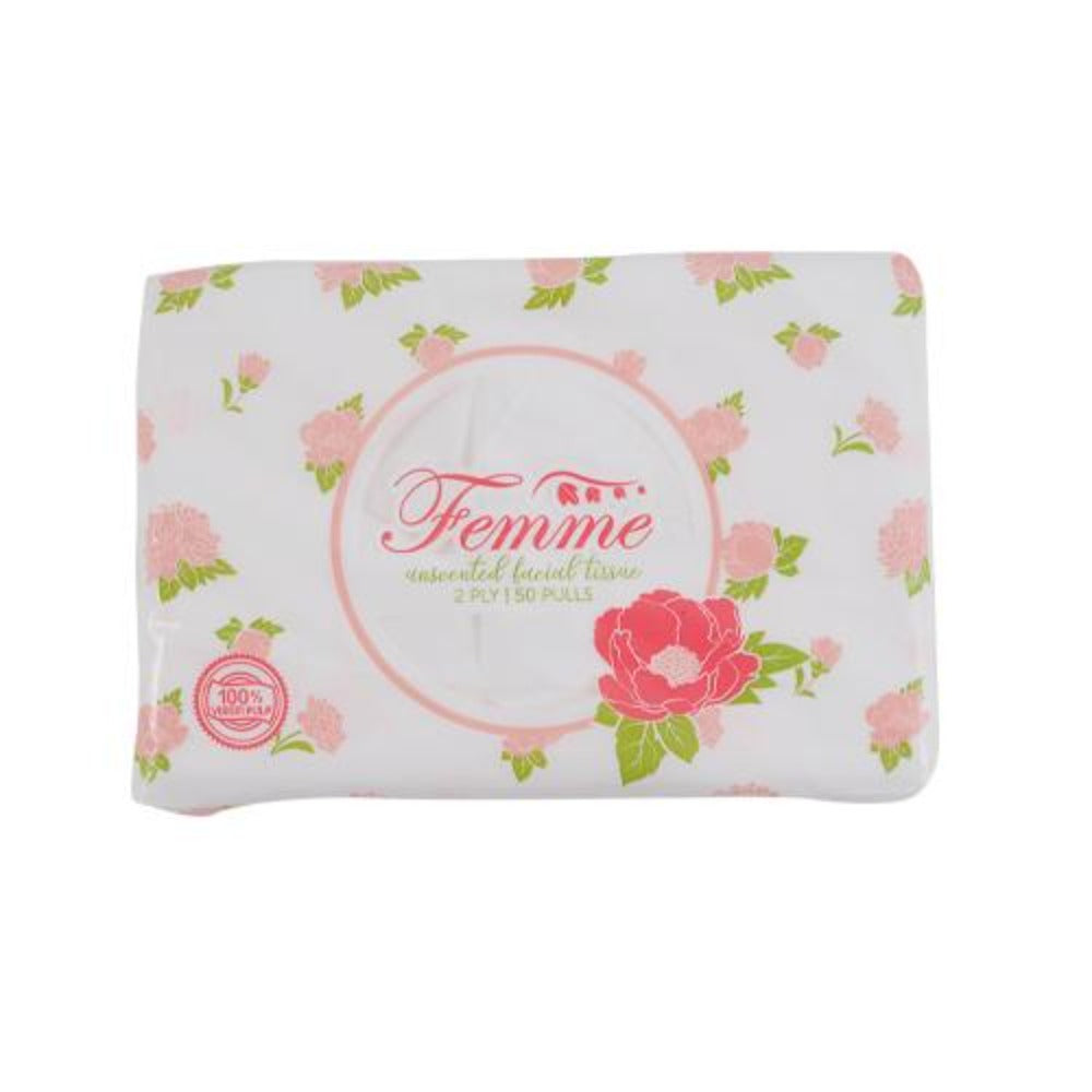 Femme Facial Tissue Travel Pack 50 Pulls